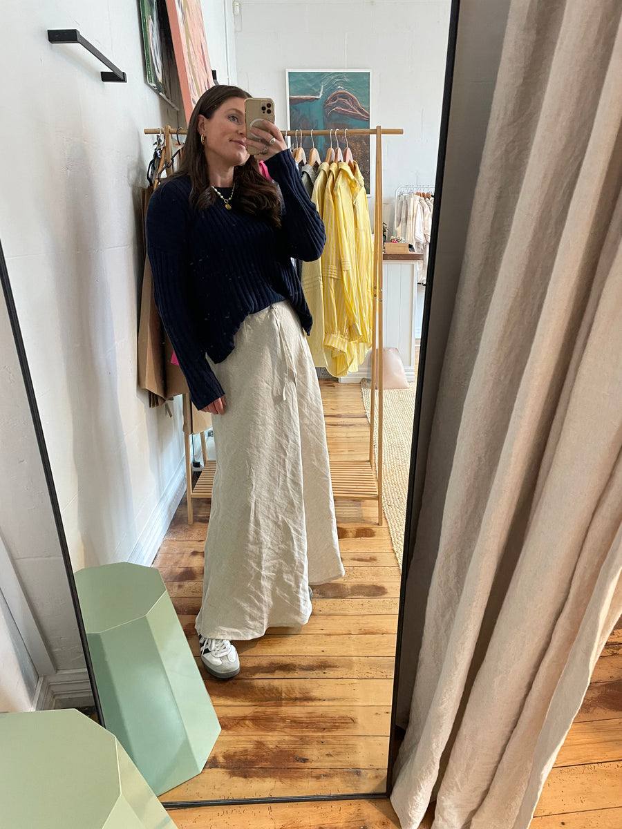 Plot Twist Maxi Skirt - Oat Linen – Jessica Flora