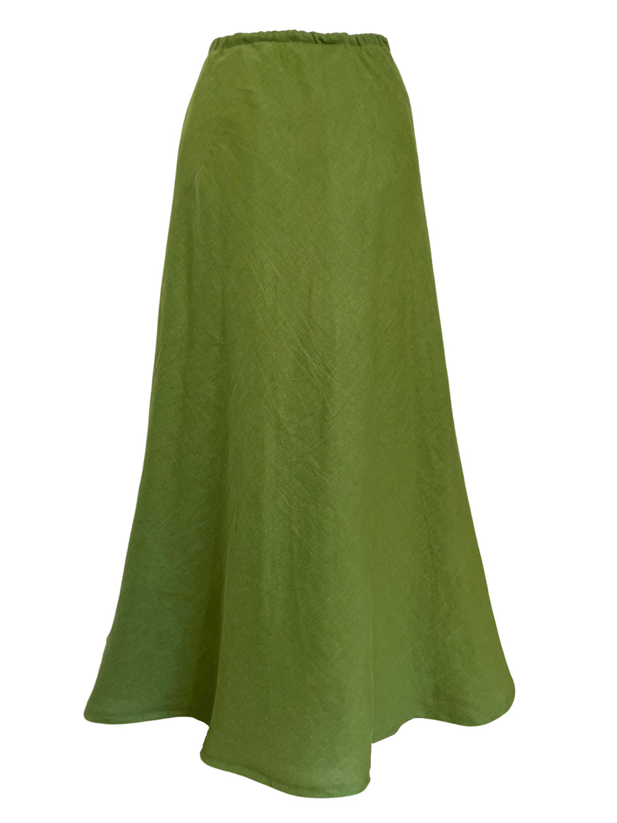 Plot Twist Maxi Skirt - Pesto Linen – Jessica Flora